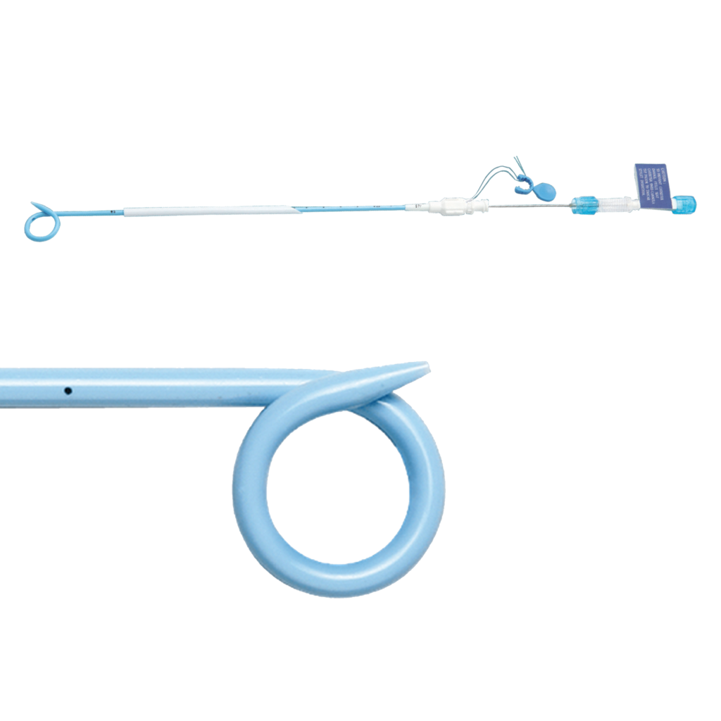 Pigtail Drainage Catheter With Safety String Lock